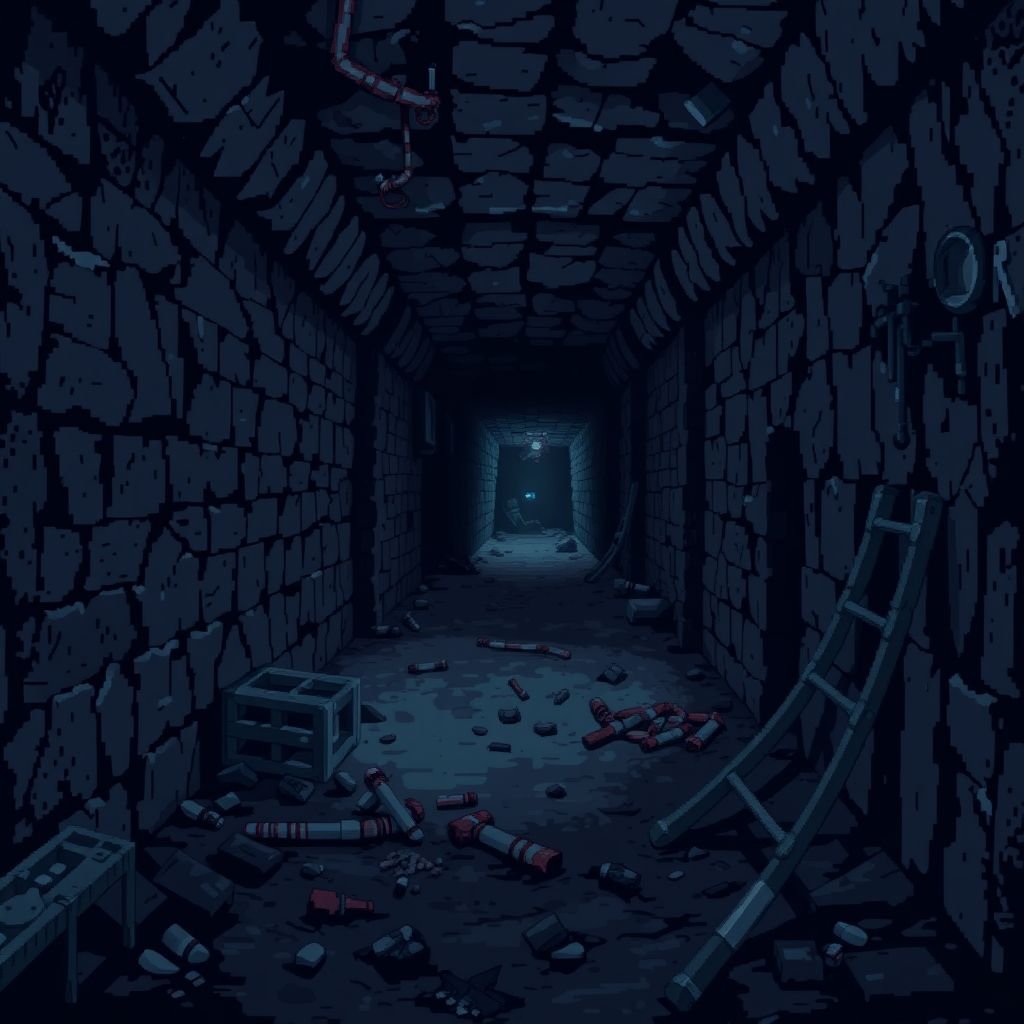 Explore Side View Of A Dark Crawlspace, Similar To A Sewer, With ...